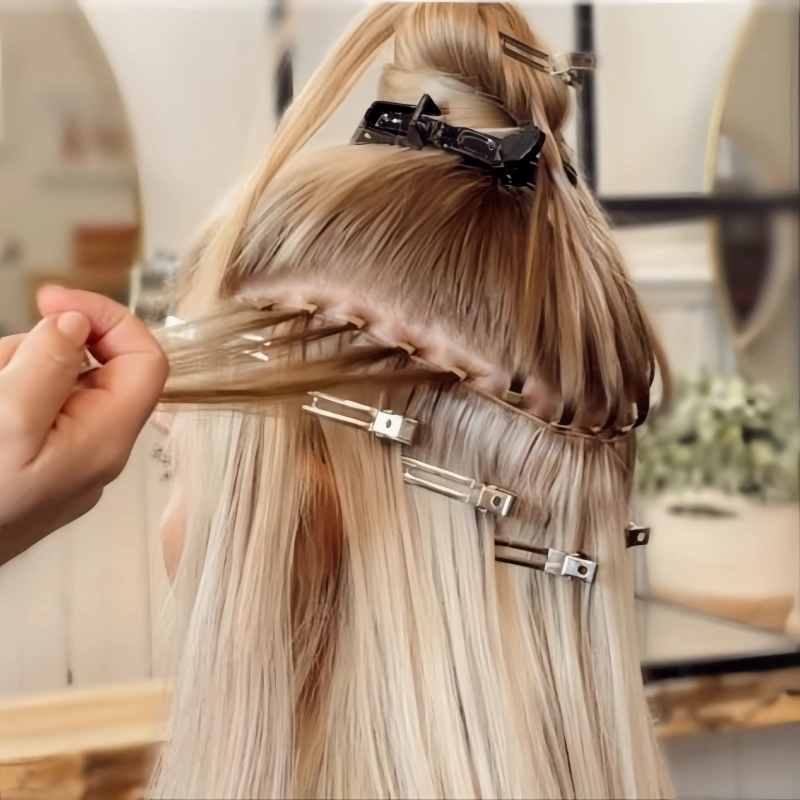 Guide de pose et d'entretien des extensions nouées à la main